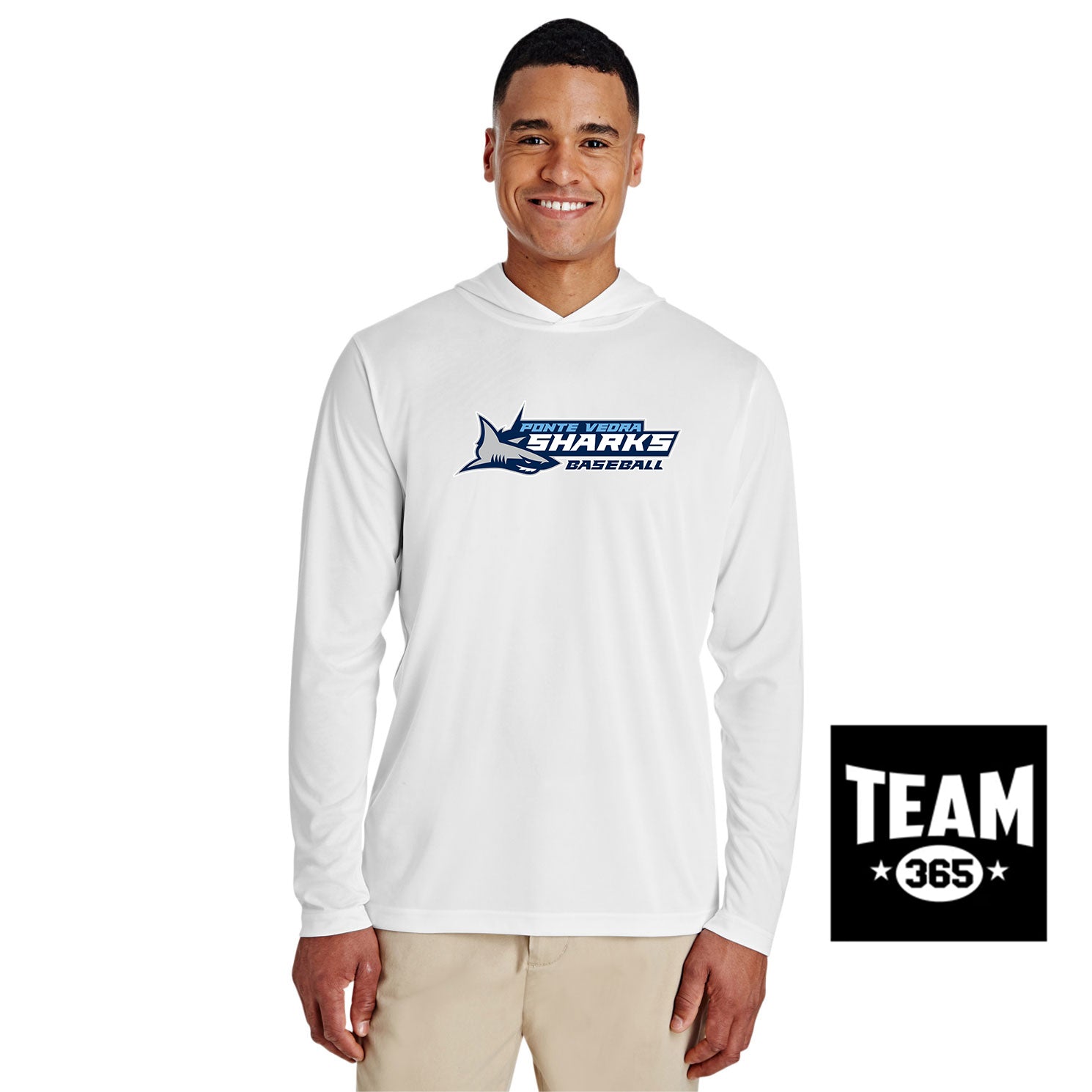 Team 365 TT41 Men's Zone Performance Hoodie - PV Sharks – 83Swag
