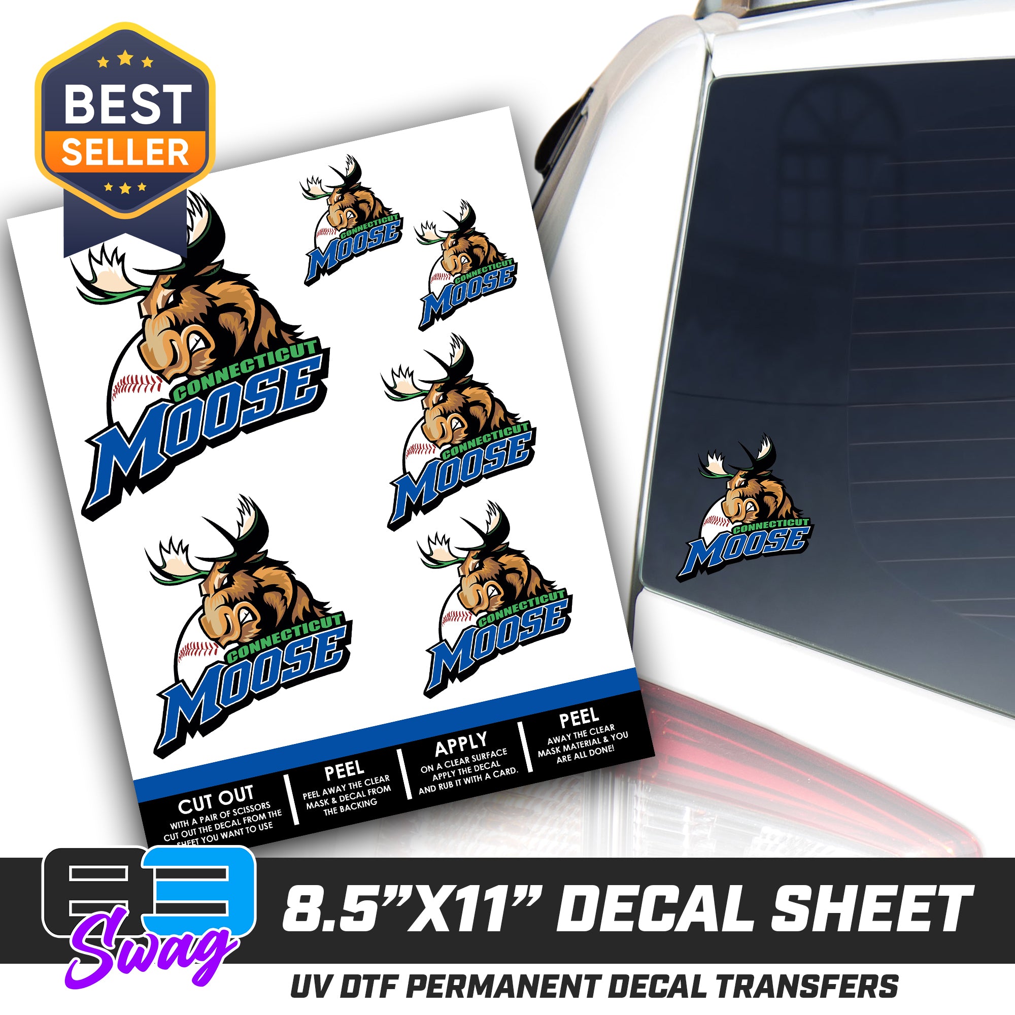 Logo Decal Pack Sheet - Connecticut Moose Baseball – 83Swag