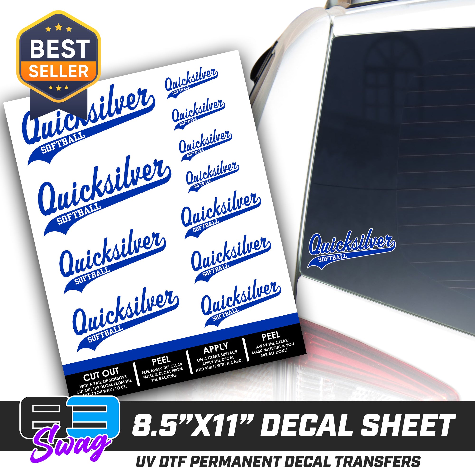 Logo Decal Pack Sheet - Quicksilver Softball – 83Swag